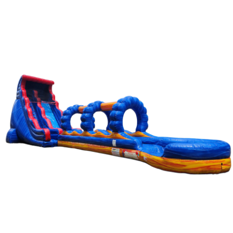 22ft Tall Blue Tsunami With Slip & Slide - The Waterslide Guys